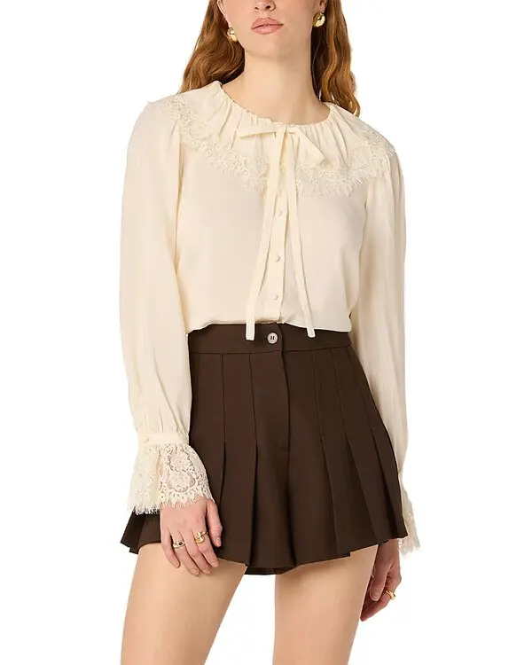 Astr The Label Emberly Lace Trim Blouse