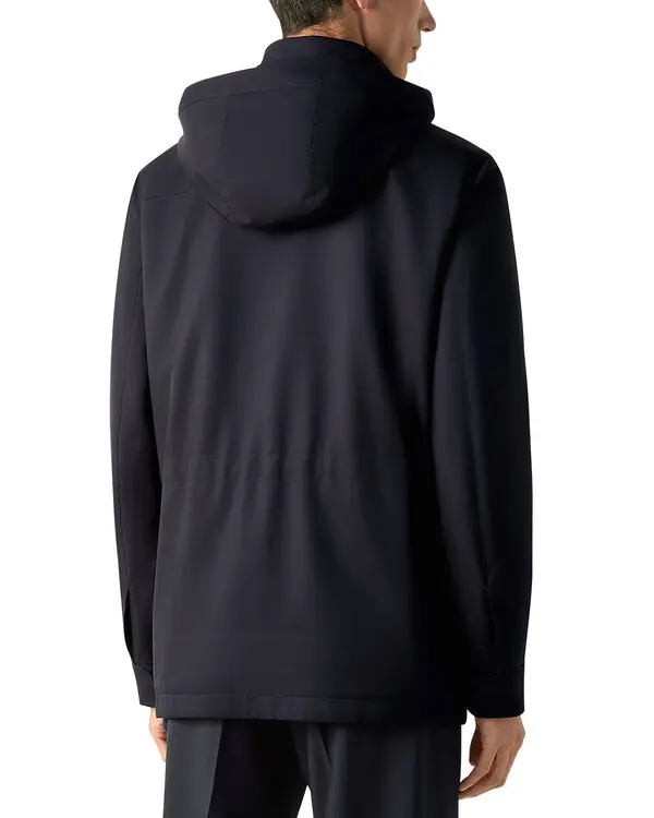 Zegna Microfiber Motorin Detachable Hood Car Coat