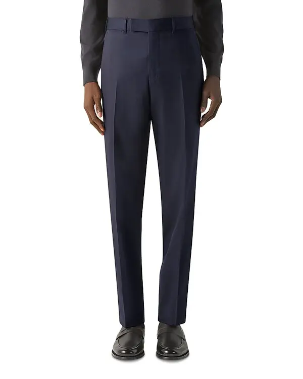 Zegna Trofeo Slim Fit Wool Trousers - Navy Blue