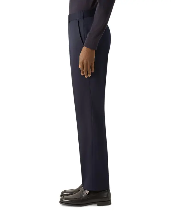 Zegna Trofeo Slim Fit Wool Trousers - Navy Blue