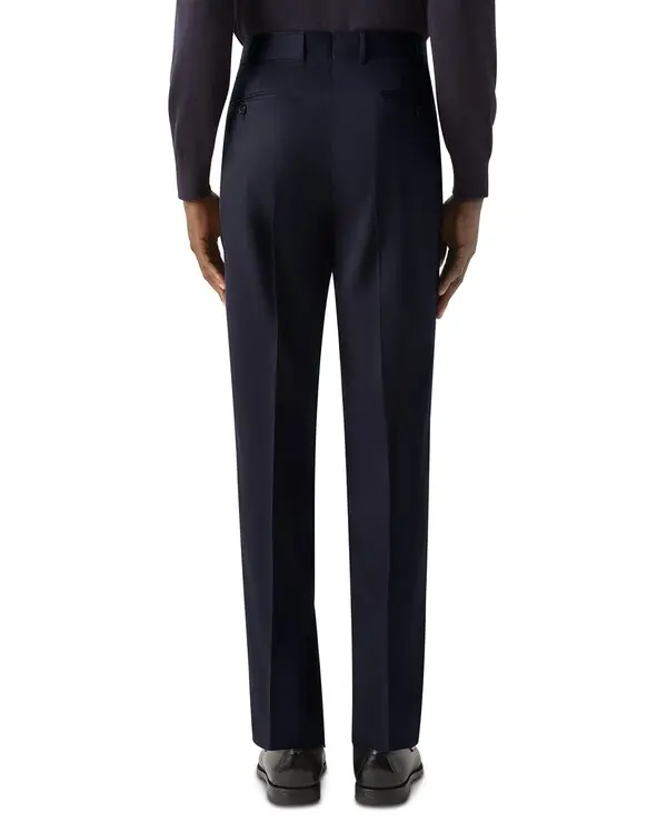 Zegna Trofeo Slim Fit Wool Trousers - Navy Blue