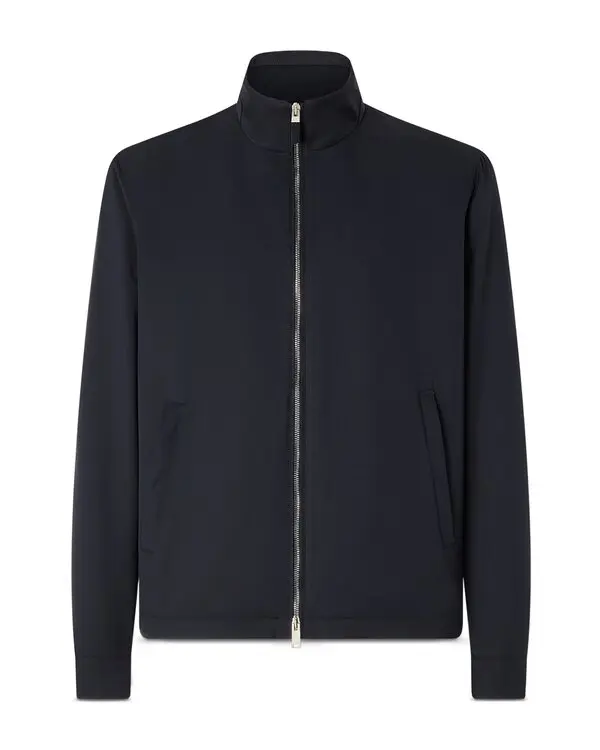 Zegna Microfiber Motorin Blouson Jacket - Navy Blue