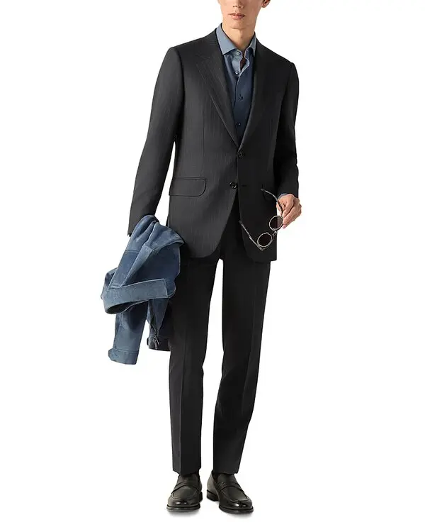 Zegna Trofeo Regular Fit Wool Suit - Dark Grey
