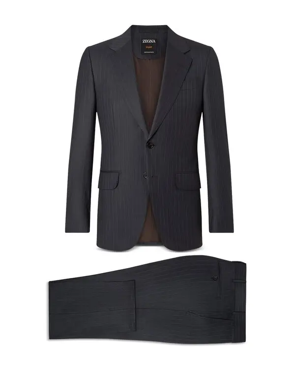Zegna Trofeo Regular Fit Wool Suit - Dark Grey