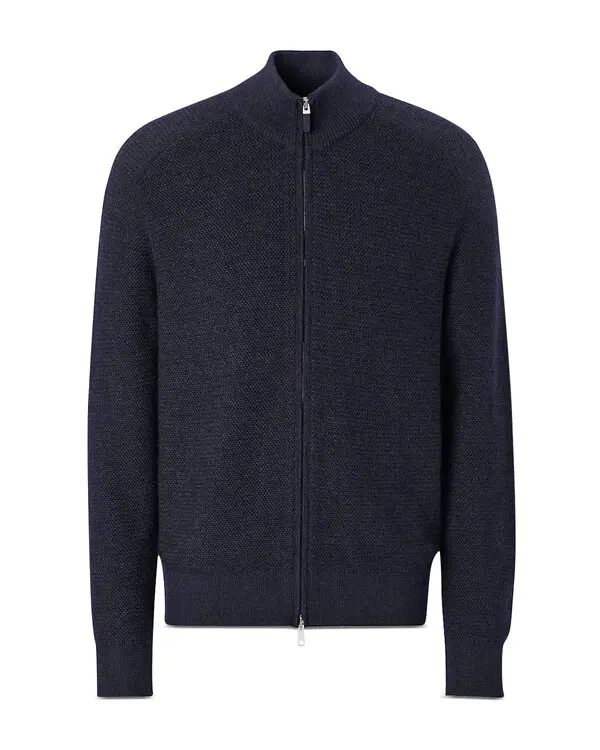 Zegna Cashseta Cashmere Blend Full Zip Cardigan Sweater