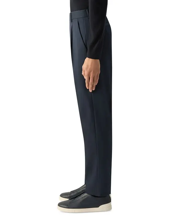Zegna Cotton & Wool Pleated Trousers