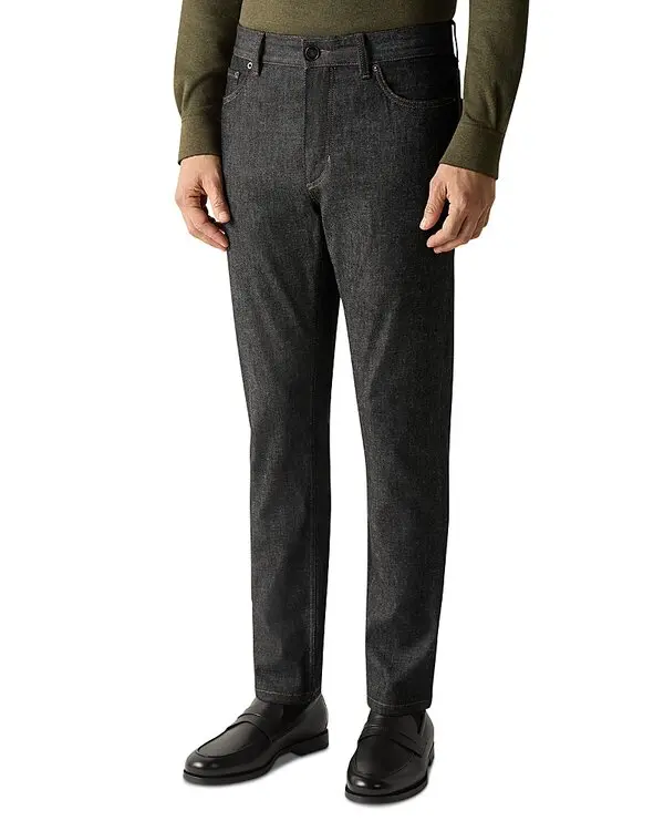 Zegna Roccia Slim Fit Cotton Blend Stretch Jeans - Black