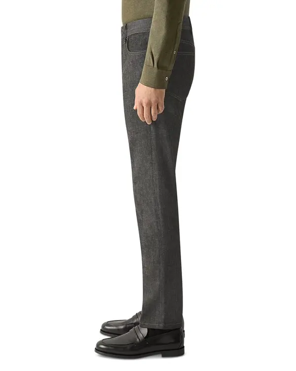 Zegna Roccia Slim Fit Cotton Blend Stretch Jeans - Black