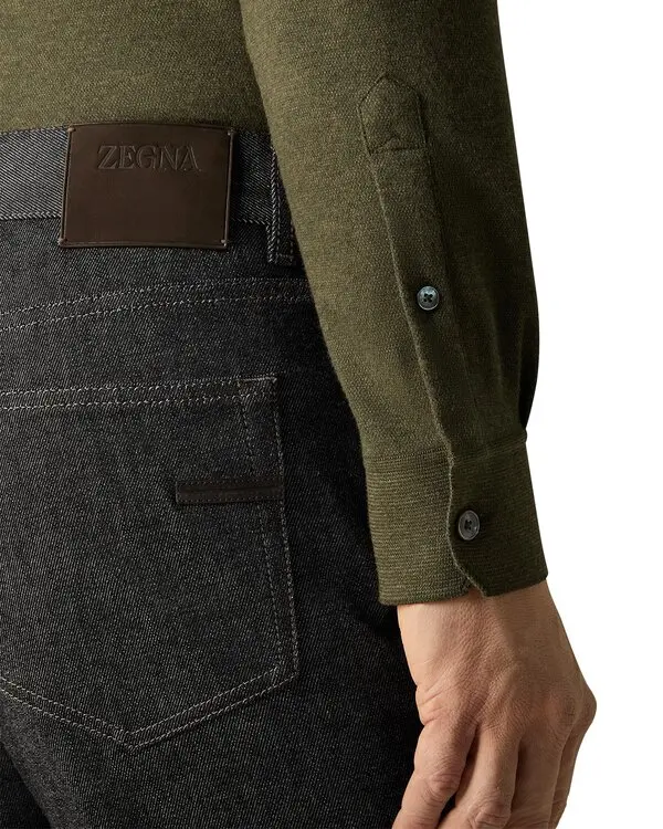 Zegna Roccia Slim Fit Cotton Blend Stretch Jeans - Black