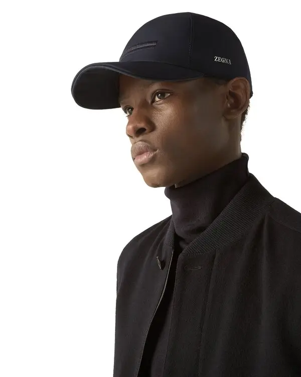 Zegna Microfiber Motorin Baseball Cap - Navy Blue
