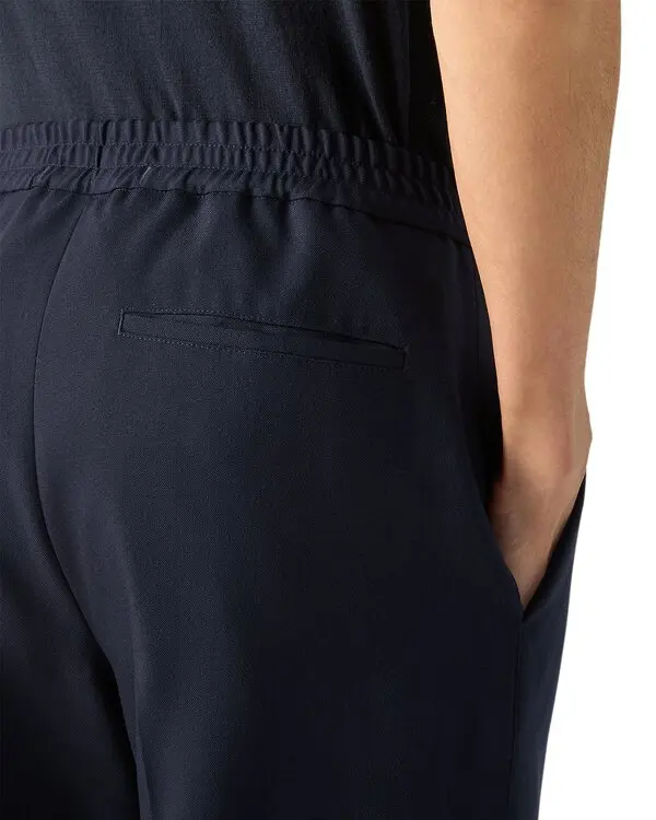 Zegna Regular Fit Pleated Wool Pants - Navy Blue
