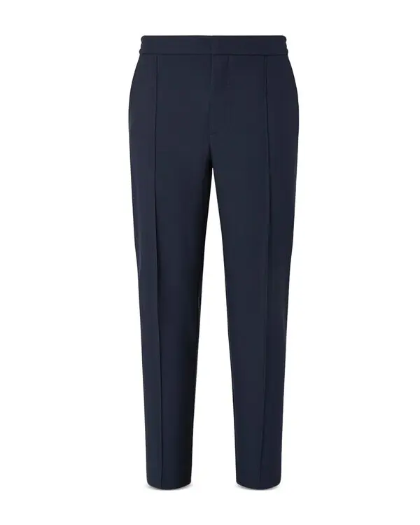 Zegna Regular Fit Pleated Wool Pants - Navy Blue