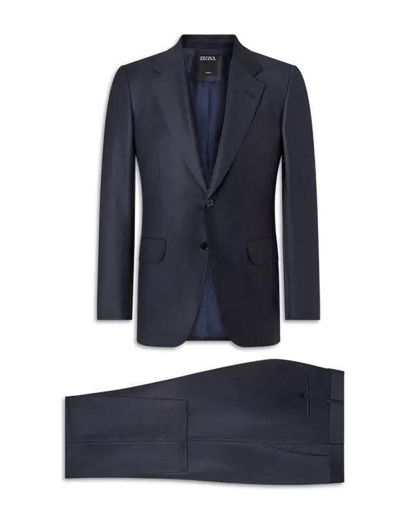 Zegna Trofeo Regular Fit Wool Suit - Dark Blue