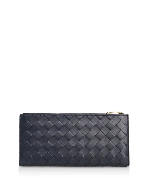Bottega Veneta Andiamo Intrecciato Leather Wallet - Midnight/muse Brass