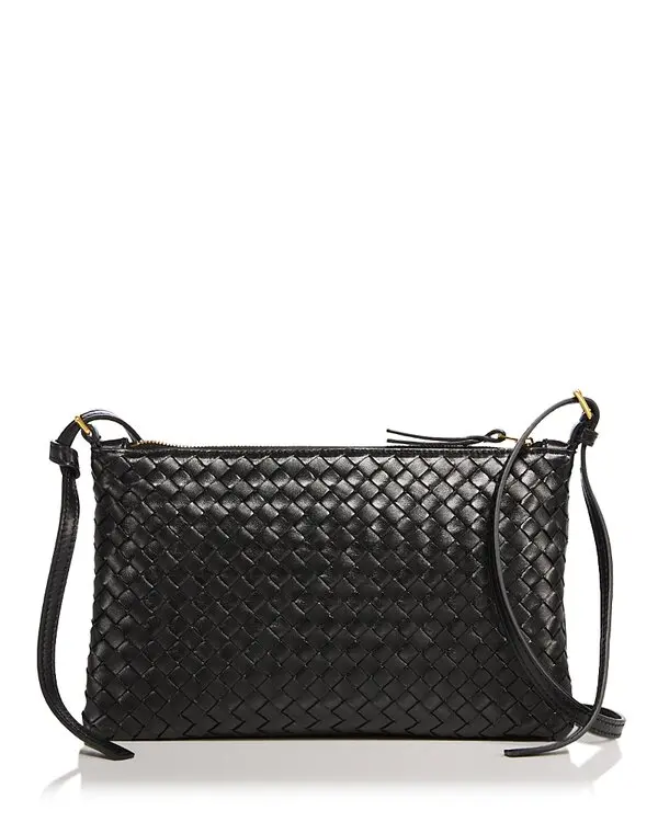 Bottega Veneta Gemellini Piccolo Pouch Intrecciato Leather Shoulder Bag - Black/brass/vibrato