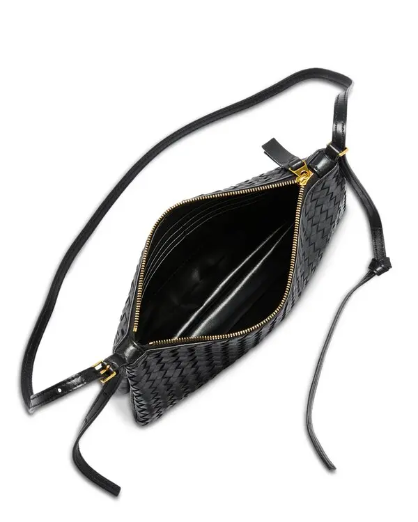 Bottega Veneta Gemellini Piccolo Pouch Intrecciato Leather Shoulder Bag - Black/brass/vibrato