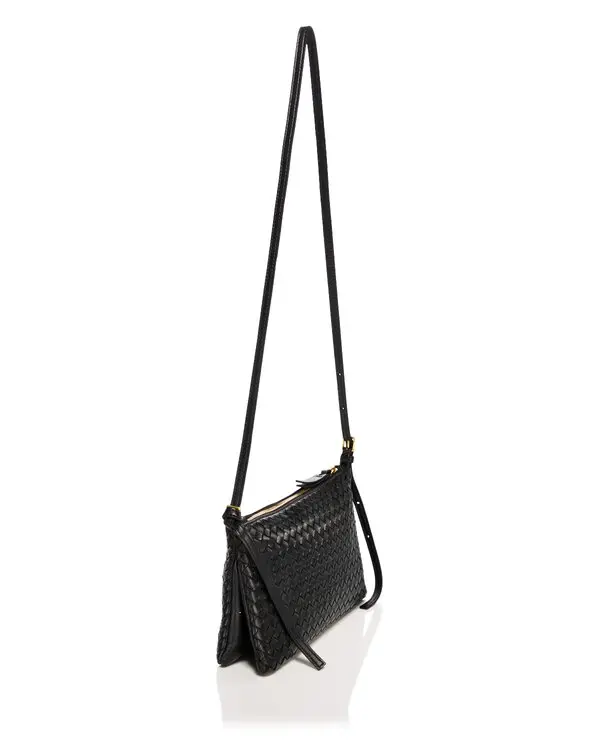 Bottega Veneta Gemellini Piccolo Pouch Intrecciato Leather Shoulder Bag - Black/brass/vibrato
