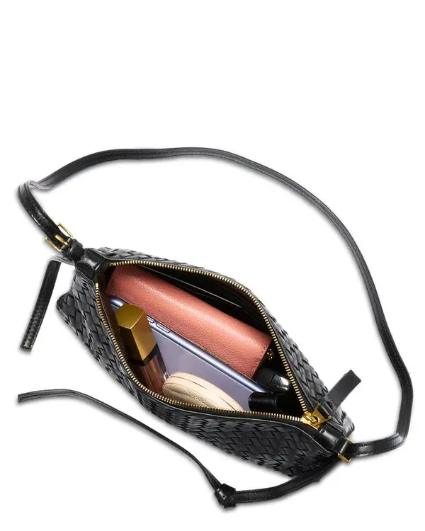 Bottega Veneta Gemellini Piccolo Pouch Intrecciato Leather Shoulder Bag - Black/brass/vibrato