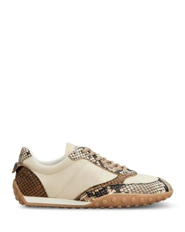 TOD'S Sportiva Snake-embossed Leather & Nylon Sneakers