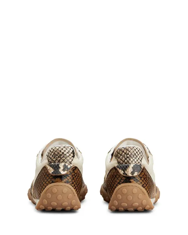 TOD'S Sportiva Snake-embossed Leather & Nylon Sneakers