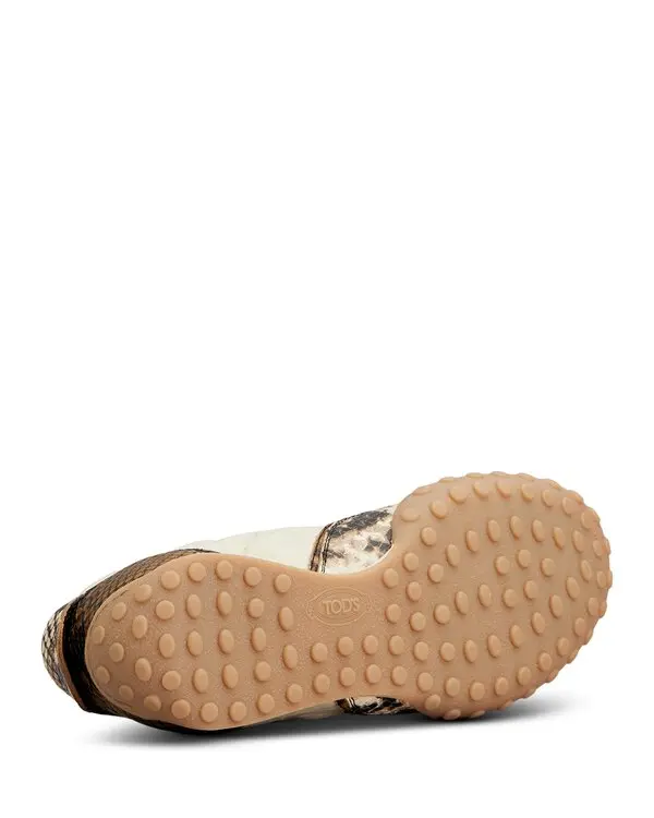 TOD'S Sportiva Snake-embossed Leather & Nylon Sneakers