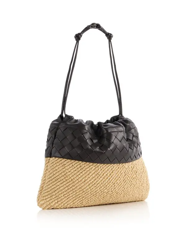 Bottega Veneta Dustbag Intrecciato Leather & Raffia Shoulder Bag