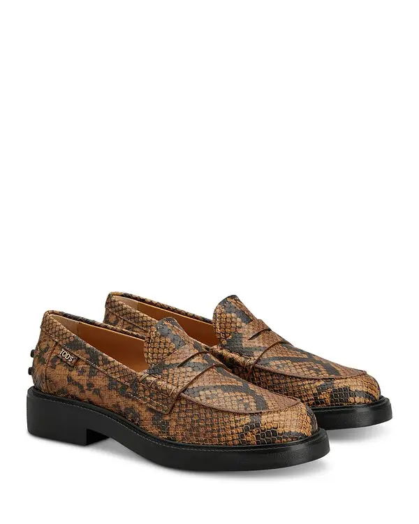 TOD'S Embossed Leather Loafers