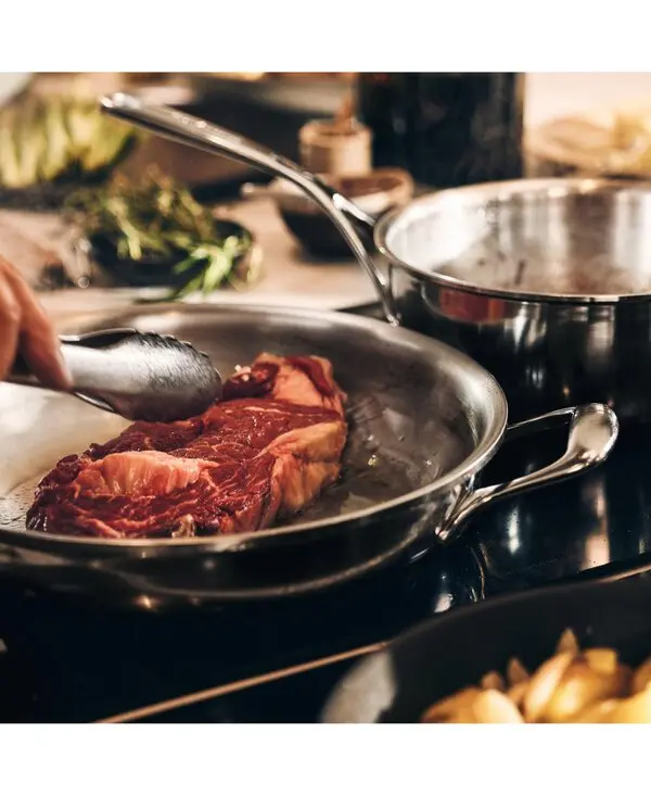 DEMEYERE Atlantis 7 Proline Stainless Steel Fry Pan With Helper Handle, 12.6