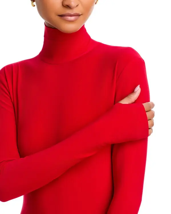 Norma Kamali Long Sleeve Turtleneck Fishtail Gown