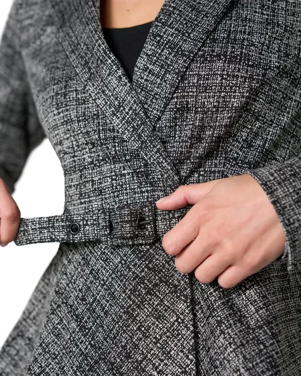 LIVERPOOL Belted Peplum Tweed Blazer