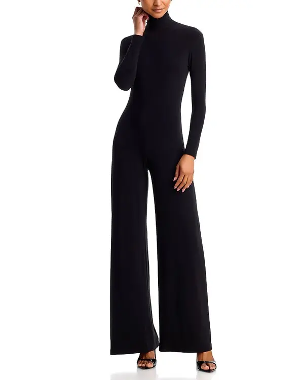 Norma Kamali Long Sleeve Turtleneck Jumpsuit - Black