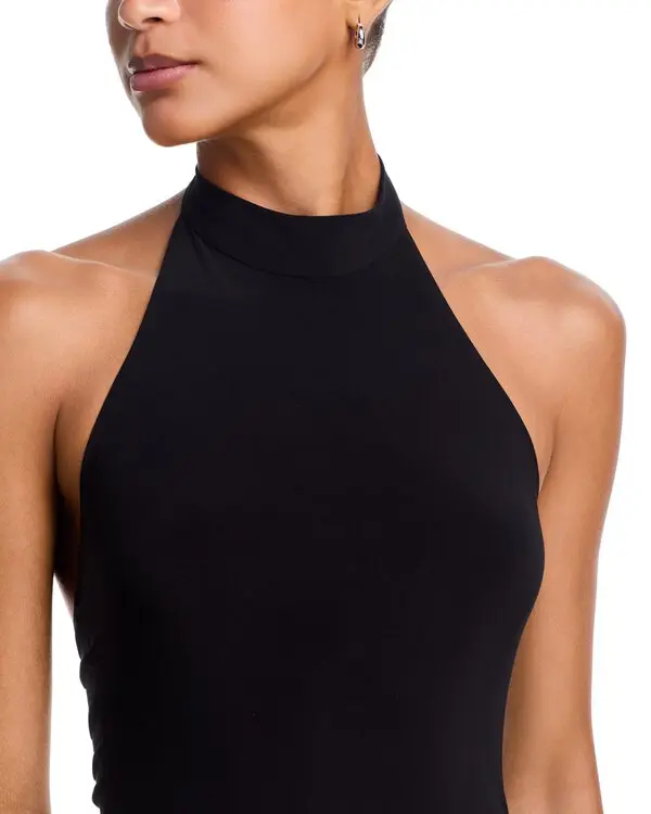 Norma Kamali Halter Back Tie Mini Dress