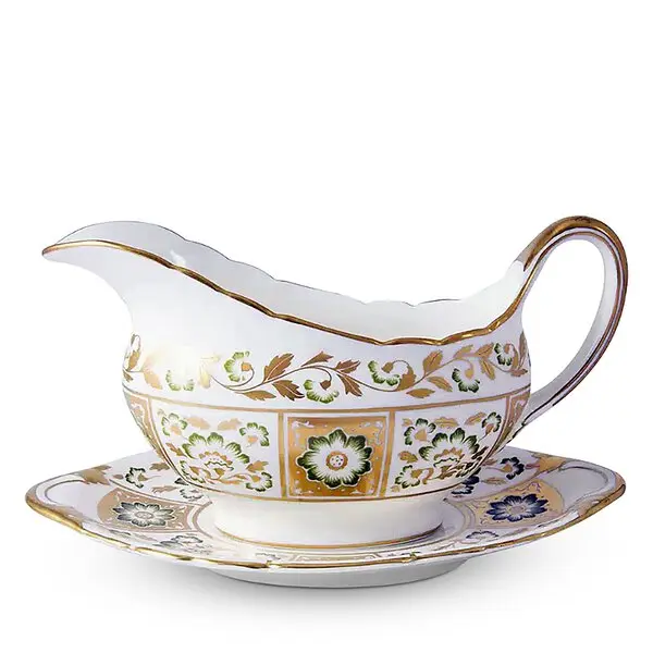 ROYAL CROWN DERBY Panel Sauce Boat Saucer