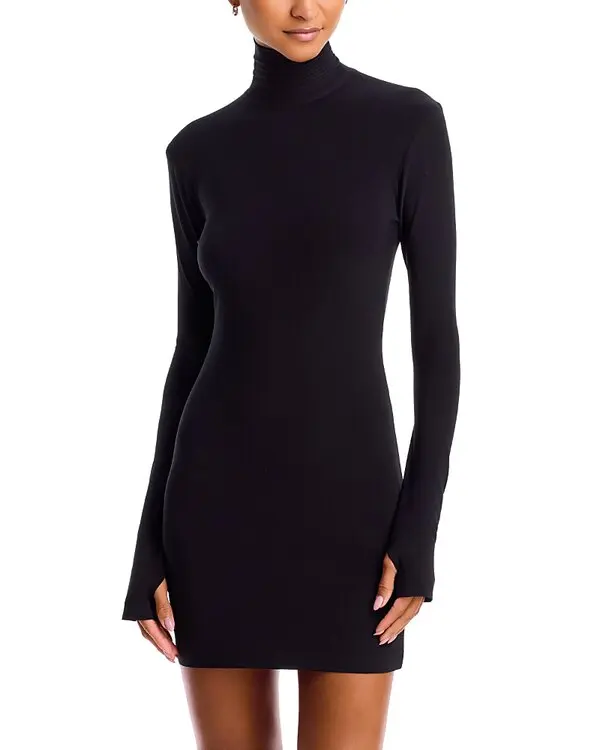 Norma Kamali Long Sleeve Turtleneck Mini Dress