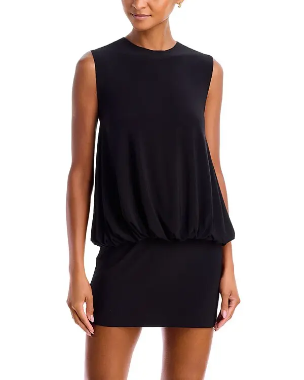 Norma Kamali Sleeveless Babydoll Mini Dress - Black