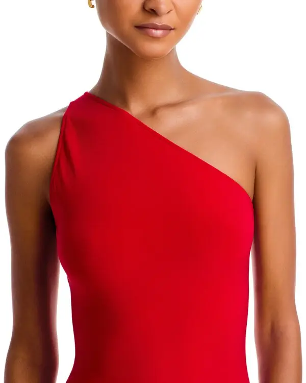 Norma Kamali One Shoulder Side Slit Long Dress