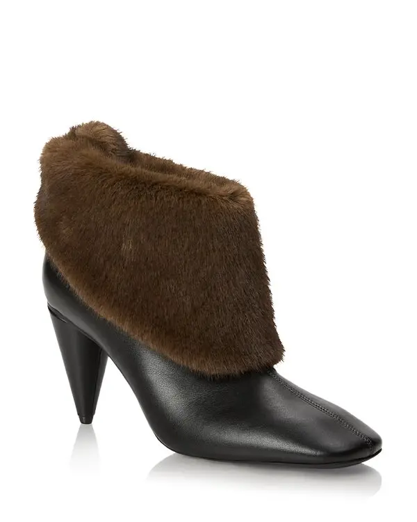 Stella McCartney Faux Fur Trimmed Ankle Boots