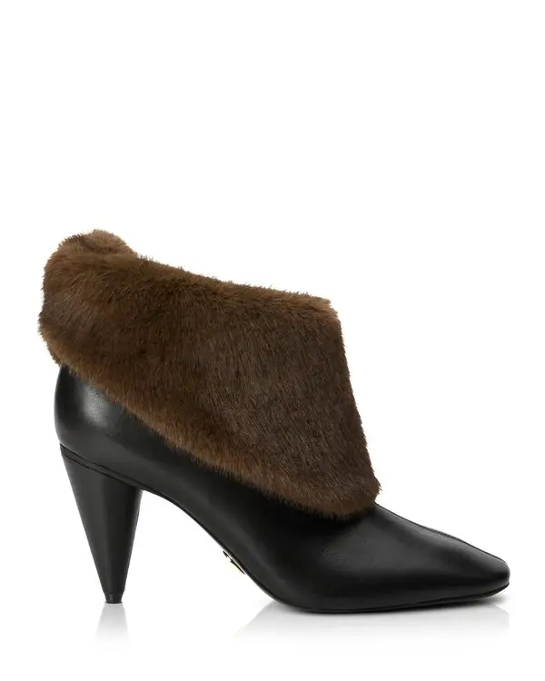 Stella McCartney Faux Fur Trimmed Ankle Boots