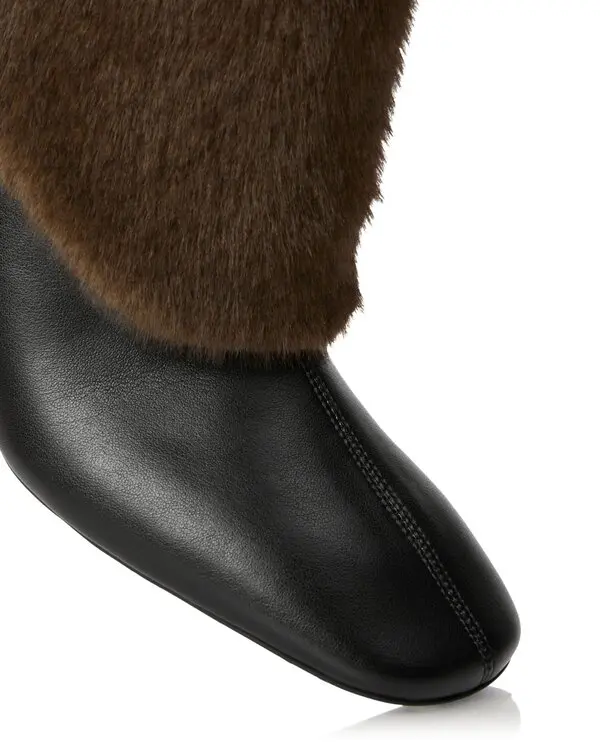 Stella McCartney Faux Fur Trimmed Ankle Boots