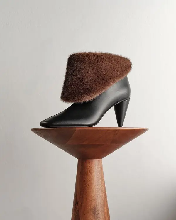 Stella McCartney Faux Fur Trimmed Ankle Boots