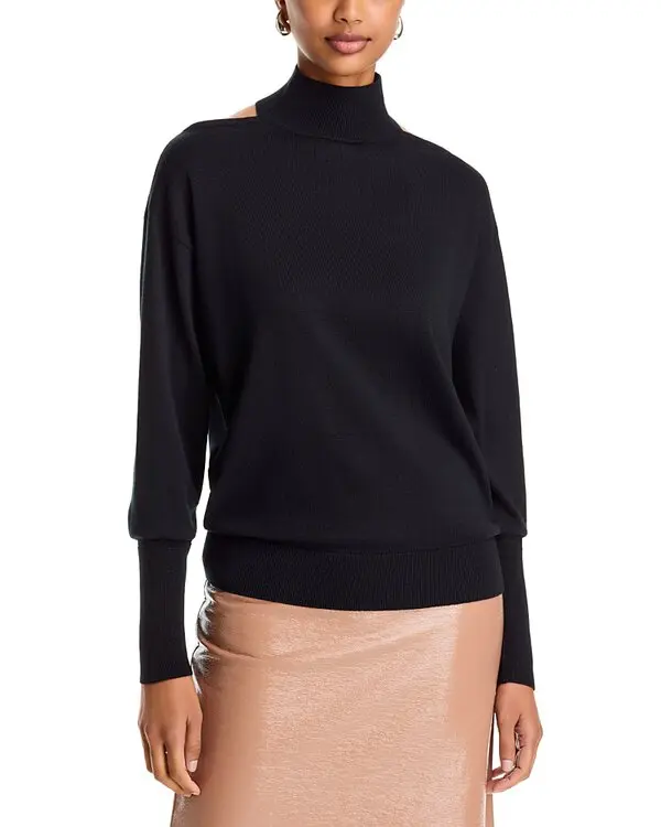 COURREGES Merino Wool Cut Out Turtleneck Sweater