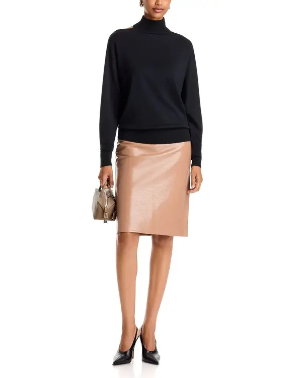 COURREGES Merino Wool Cut Out Turtleneck Sweater