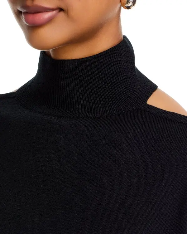 COURREGES Merino Wool Cut Out Turtleneck Sweater