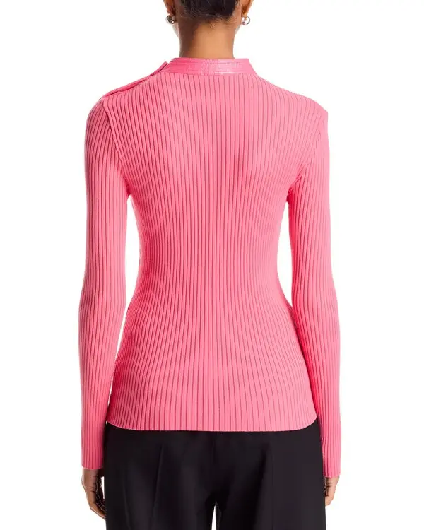 COURREGES Ribbed High Neck Sweater