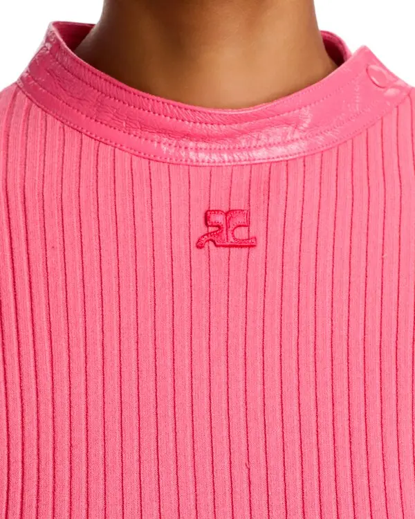COURREGES Ribbed High Neck Sweater