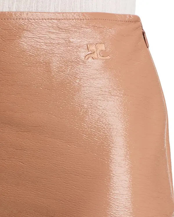 COURREGES Faux Leather Skirt - Bronzer
