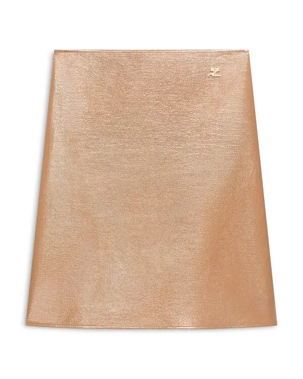 COURREGES Faux Leather Skirt - Bronzer