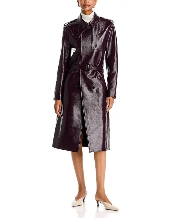 COURREGES Vinyl Faux Leather Trench Coat