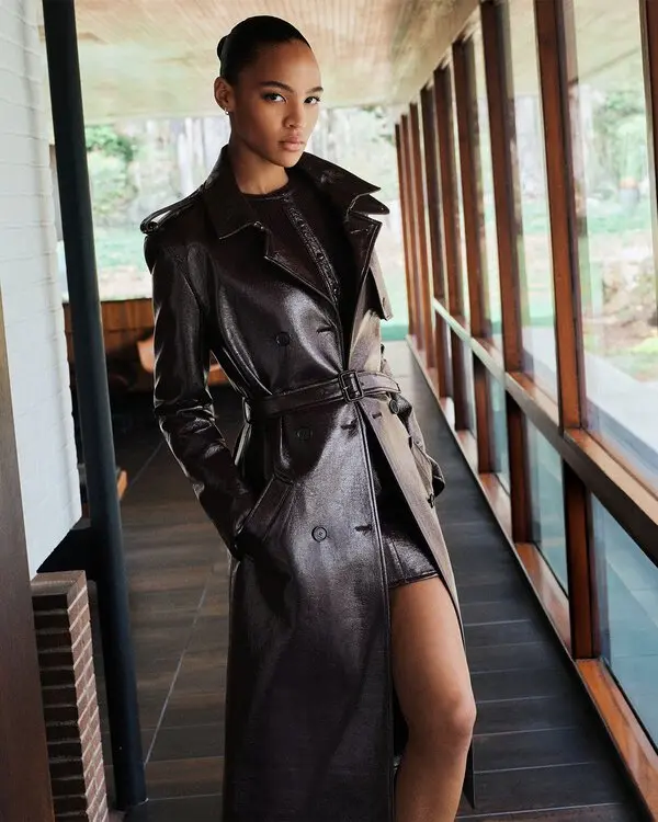 COURREGES Vinyl Faux Leather Trench Coat