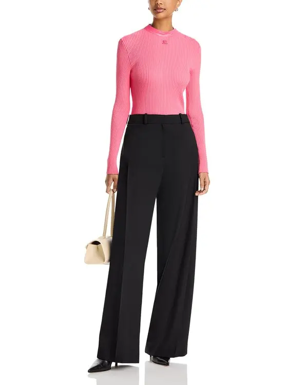 COURREGES Pleat Front Wide Leg Pants